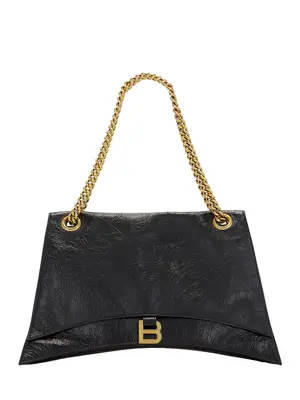 Balenciaga Large Crush Chain Shoulder Bag - Black