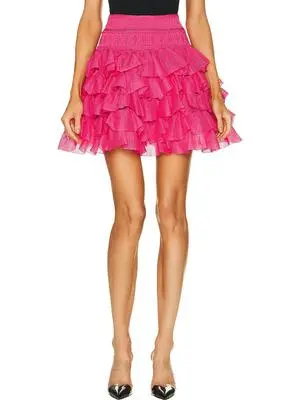 Alaïa Ruffle Layered Skirt - Fuchsia