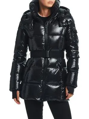 Sam. Soho Belted Down Puffer Coat - Jet