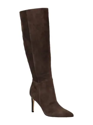 Nine West Nine West Richy Pointed Toe Knee High Boots Dark Brown