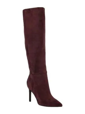 Nine West Nine West Richy Pointed Toe Knee High Boots Dark Red 603