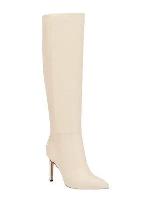 Nine West Nine West Richy Pointed Toe Knee High Boots Ivory 151
