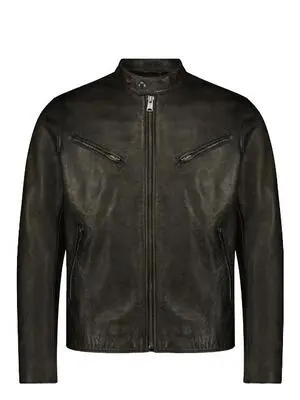 Lucky Brand Bonneville Leather Jacket - Washed Black