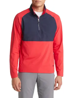 Cutter & Buck Cutter & Buck Adapt Hybrid Quarter Zip Pullover Red/ Navy Blue