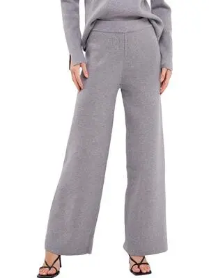 English Factory Wide Leg Knit Pants - Grey
