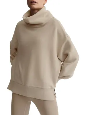 Varley Milton Cowl Neck Sweatshirt - Mushroom