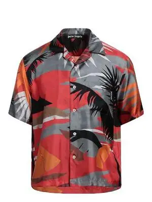 PALM ANGELS Man Shirt Red Size 34 Silk, Polyester