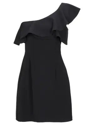 TWENTY EASY BY KAOS Mini One-Shoulder Dress Black