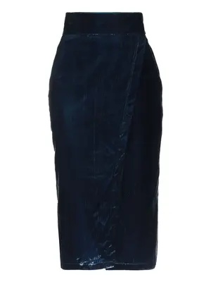 L' AUTRE CHOSE L' AUTRE CHOSE Midi Velvet Skirt Dark Blue