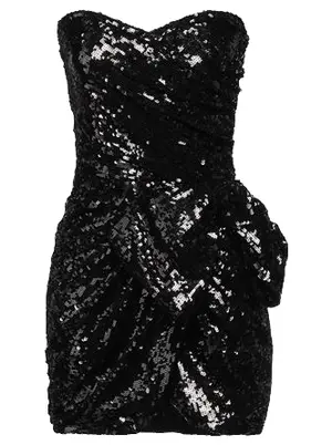 Elisabetta Franchi Mini Sequin Dress Black