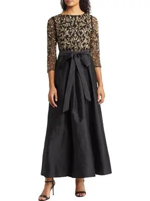 Pisarro Nights Pisarro Nights Sequin Bodice Gown Black/gold