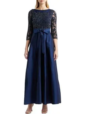 Pisarro Nights Pisarro Nights Sequin Bodice Gown Navy