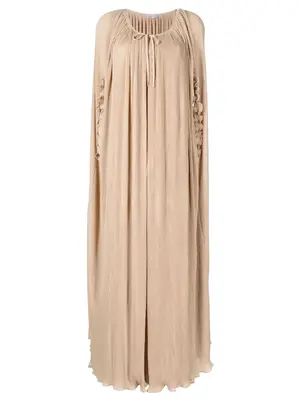 BARUNI Sleeveless Long Dress-cape Set - Brown