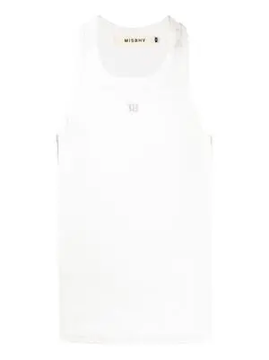 MISBHV Crew-neck Racerback Tank Top - White
