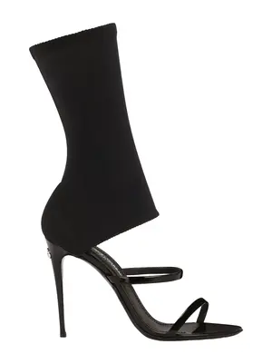 Dolce & Gabbana 105mm Sock-style Leather Sandals - Black