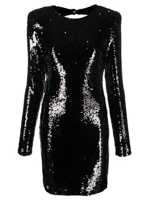 Philipp Plein Sequin-embellished Mini Dress - Black