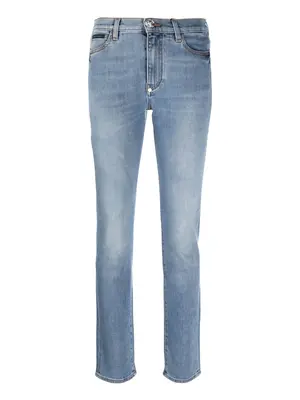 Philipp Plein Mid-rise Slim-cut Jeans - Blue