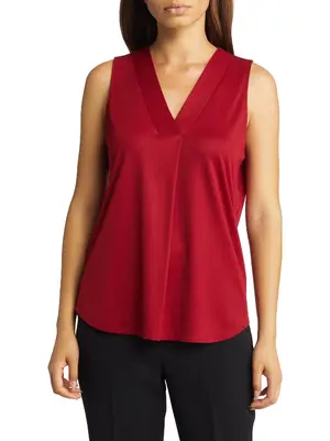 Anne Klein Anne Klein Pleat Neck Shell Titan Red