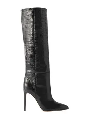 Paris Texas Croc-effect Leather Knee Boots - Black