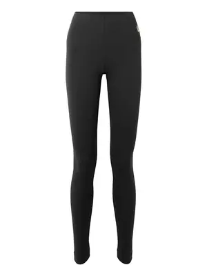 Moncler Appliquéd Stretch-knit Base Layer Leggings - Black
