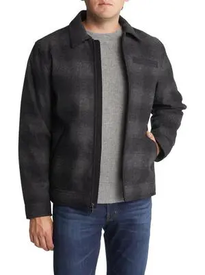 Pendleton Ombré Plaid Wool-blend Jacket - Black/charcoal Ombre