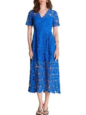 Endless Rose Endless Rose Allover Lace Midi Dress Blue