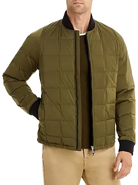 Theory Varet Quilted Bomber Jacket Olive Branch