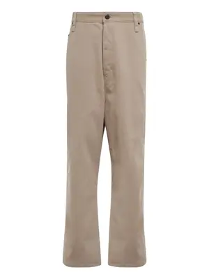 Ami Alex Fit Straight Cotton Gabardine Pants - Beige