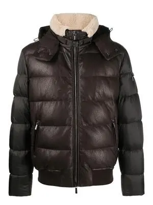 MOORER Panelled Down-padded Jacket - Brown