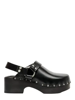 RE/DONE 70's Stud-embellished Mules - Black