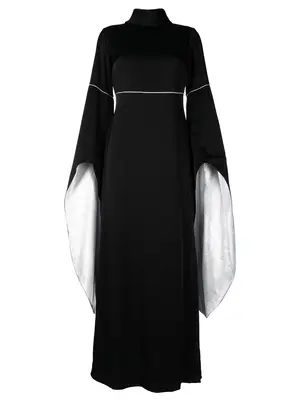BARUNI Elizabeth Cape-design Maxi Dress - Black