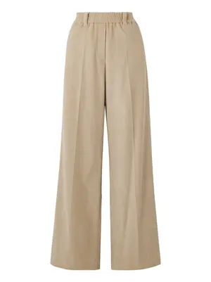 Brunello Cucinelli Cotton-blend Corduroy Wide-leg Pants - Neutrals