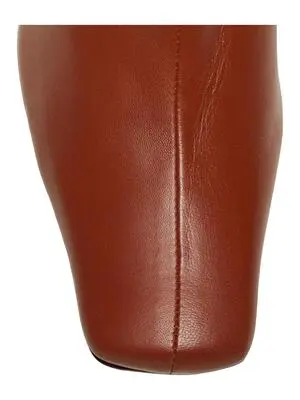 STAUD Wally Leather Square-toe Ankle Booties