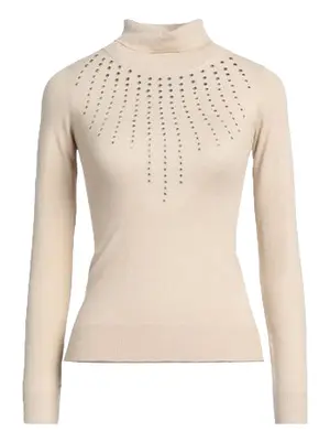 John Richmond Turtleneck Top With Appliqués - Beige