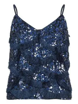 PINKO Crepe Camisole With Sequins And Fringes