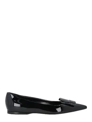 SERGIO ROSSI Patent Leather Ballet Flats - Black