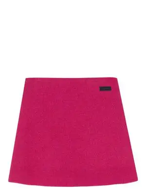 GANNI Wool A-line Mini Skirt - Red