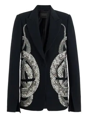 CUCCULELLI SHAHEEN Battle Royale Crystal-Embellished Silk-Wool Blazer
