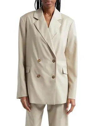 Loulou De Saison LOULOU DE SAISON Donau Oversize Wool Blazer Beige
