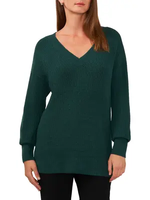 Halogen Halogen(r) V-Neck Tunic Sweater June Bug Green