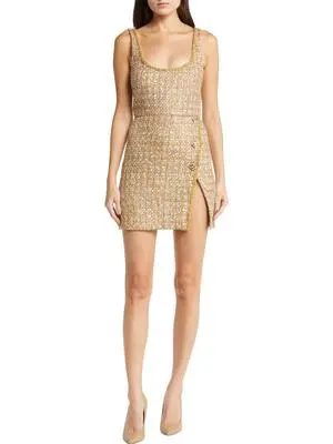 SELF-PORTRAIT Tinsel Bouclé Mini Dress - Gold