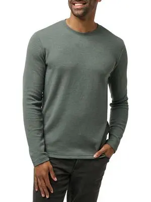 Travis Mathew Cloud Waffle Crewneck Tee Dark Olive