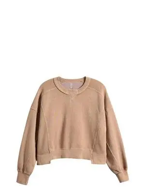 Free People Intercept Cotton-blend Sweatshirt - Sandy