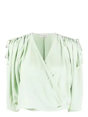 Veronique Leroy Ruched Wrap Blouse - Green