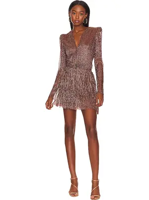 SABINA MUSAYEV X Solana Metallic Dress - Bronze
