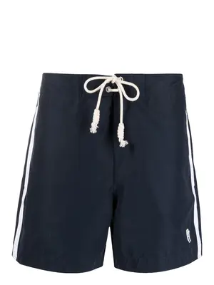 Palm Angels Logo-embroidered Swimming Shorts - Blue