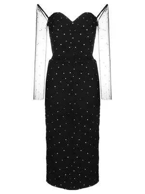 ANOUKI Sequinned Velvet Midi Dress