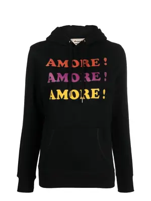 ALESSANDRO ENRIQUEZ Slogan-print Hoodie - Black
