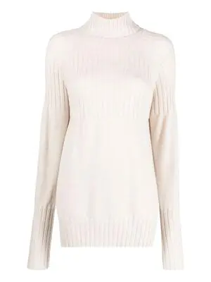 Malo Ribbed High-neck Cashmere Jumper - Neutrals