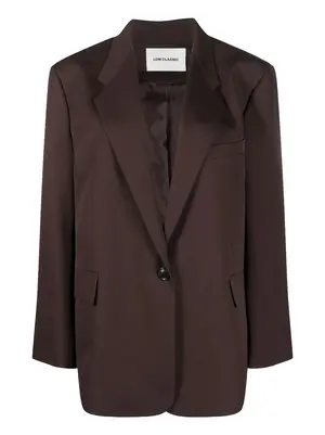LOW CLASSIC Oversized Single-breasted Blazer - Neutrals